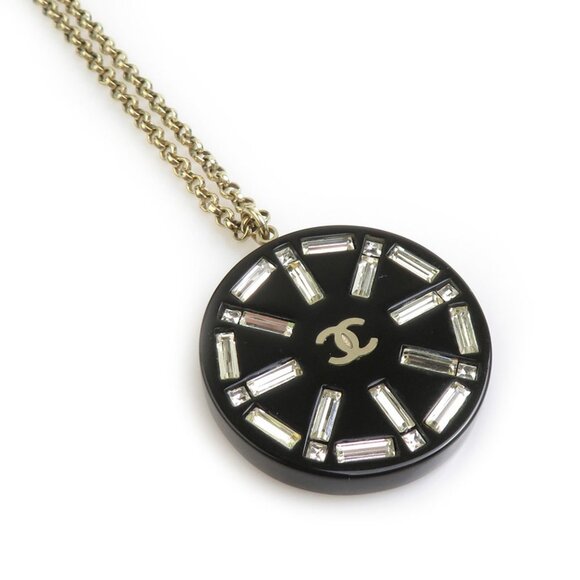 CHANEL | Jewelry | Chanel Authentic Black Logo Necklace | Poshmark